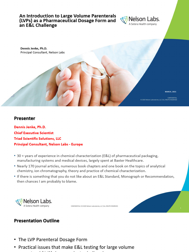 Overview of Large Volume Parenterals | PDF | Injection (Medicine ...