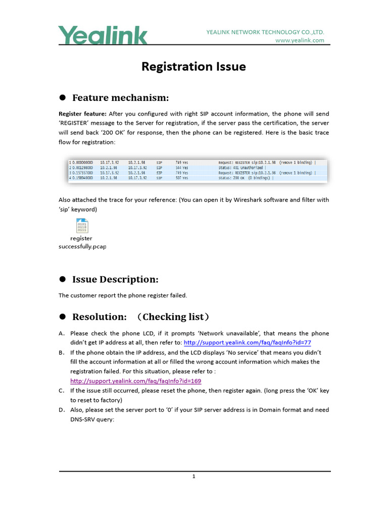 Registration Issue | PDF | Domain Name System | Session Initiation Protocol