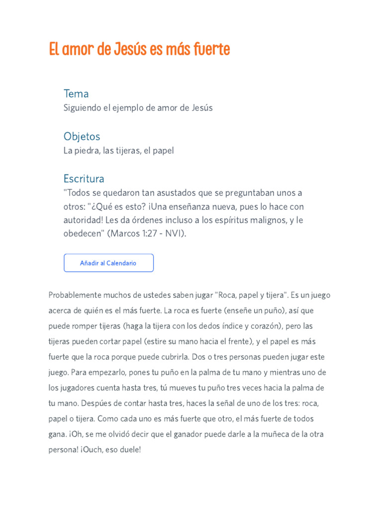 El Amor de Jesús Es Más Fuerte - Sermones para Niños Del Sermons4Kids ...