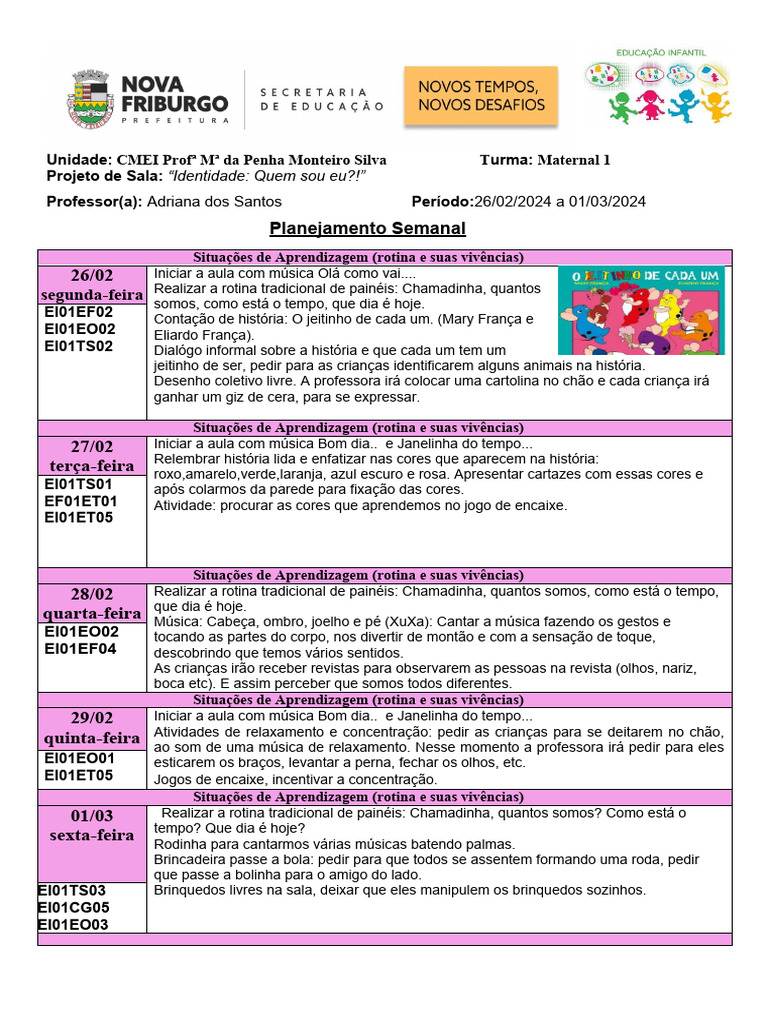 plano de aula creche | PDF