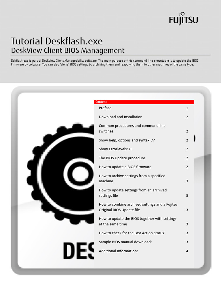 Fujitsu DeskView BIOS Management BIOS Update Tutorial | PDF | Bios ...