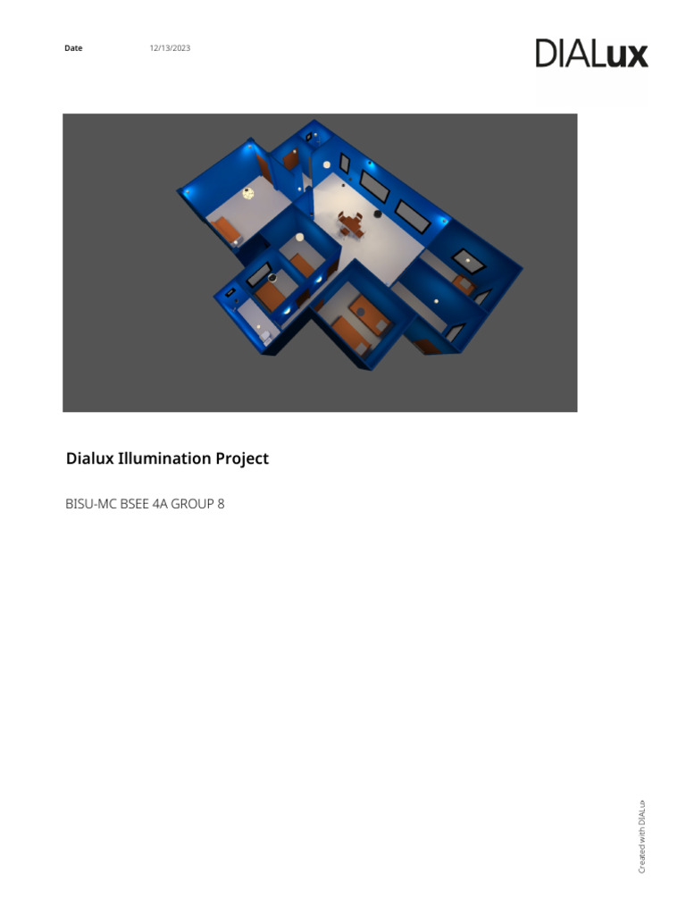 Dialux Illumination Project Report | PDF | Lighting | Components