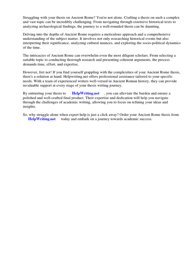 Ancient Rome Thesis Topics | PDF | Roman Empire | Ancient Rome