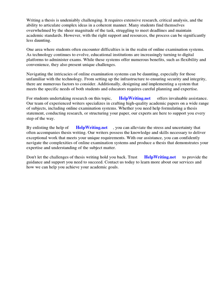 Online Examination System Thesis PDF | PDF | Standardized Tests | Thesis