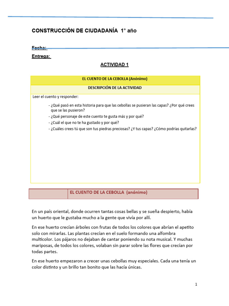 CDC 1° Año. Convivencia | PDF