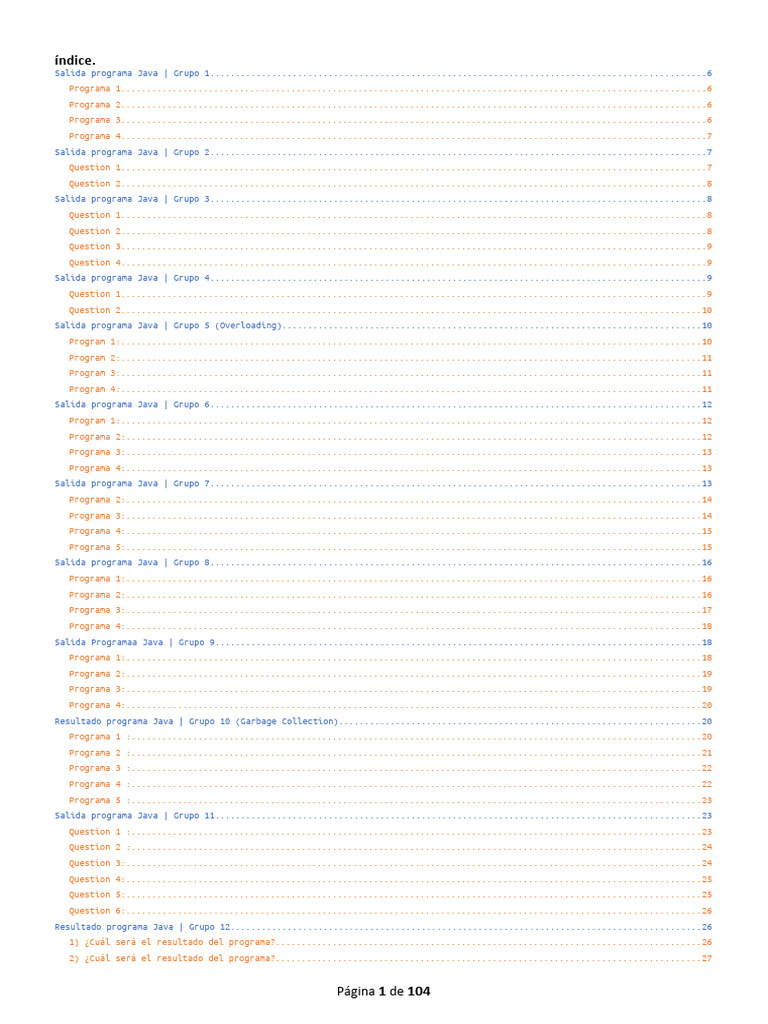 Ejercicios de Test de Java | Descargar gratis PDF | C ++ | Programación ...