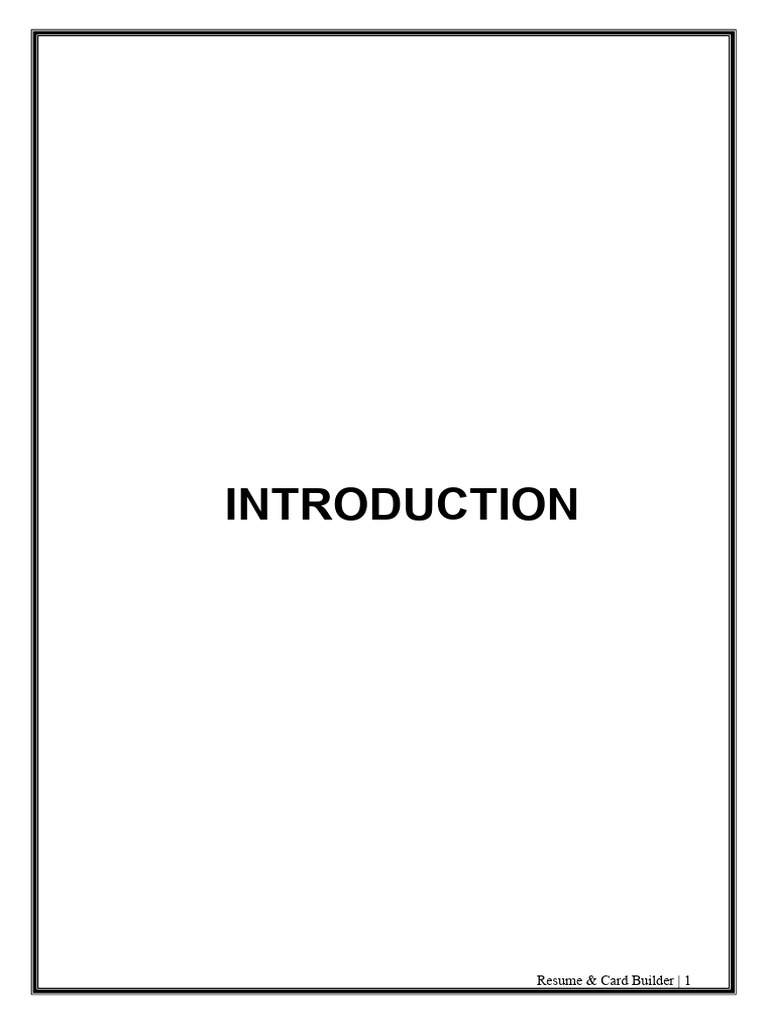 resume builder project report | PDF | Résumé | Websites