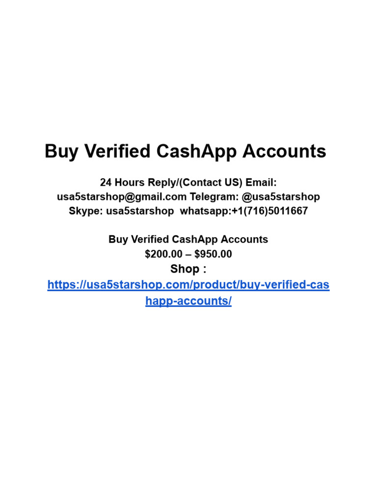 Buy Verified CashApp Accounts | PDF | Bitcoin | Cash