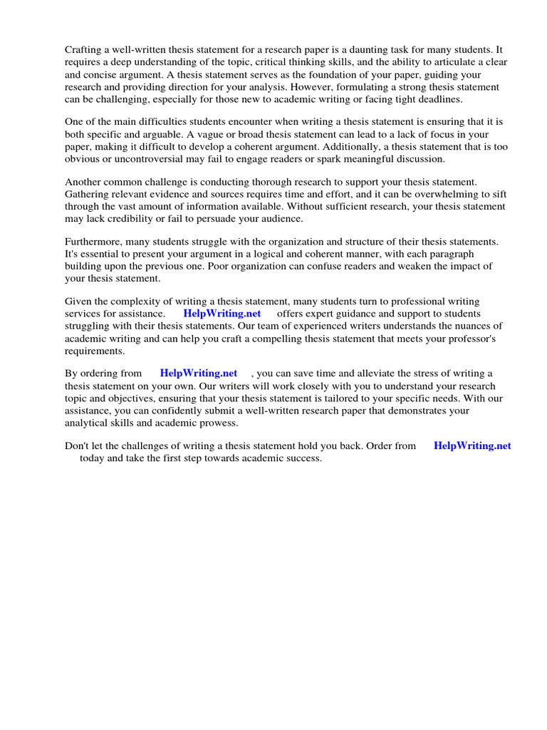 How To Write Good Thesis Statements For A Research Paper | PDF | Essays ...