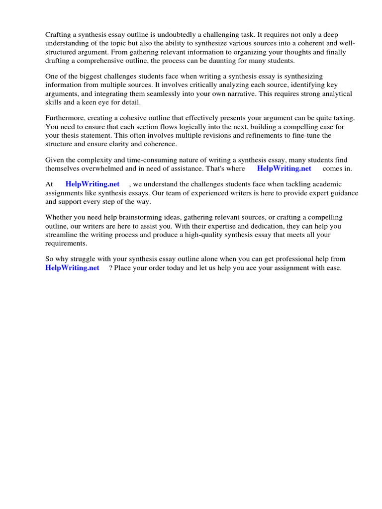 Synthesis Essay Outline AP | PDF | Apa Style | Essays