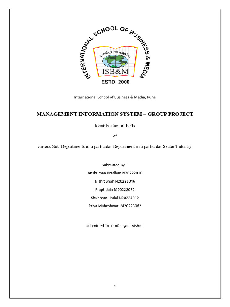 MIS - Group Project | PDF | Logistics | Supply Chain