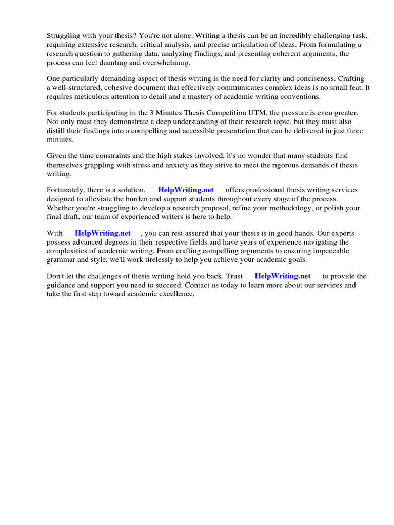 3 Minutes Thesis Competition Utm | PDF | Thesis | Librarian