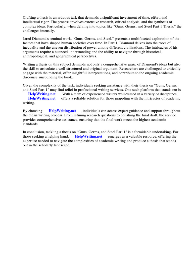 Guns Germs and Steel Part 1 Thesis | PDF | Hunter Gatherer