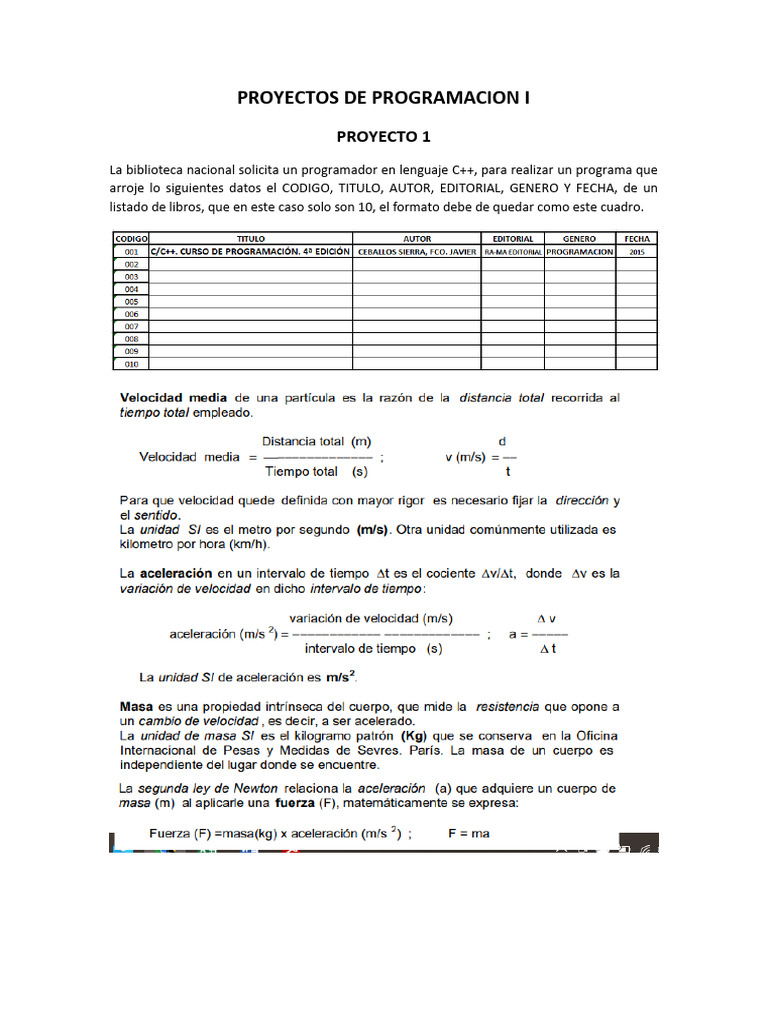 Proyectos de Programacion I | PDF