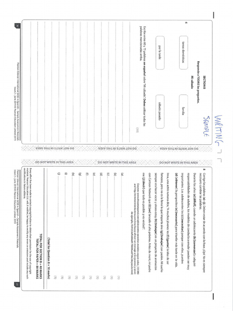 IGCSE Past Papers WRITING Sample To 2020 | PDF