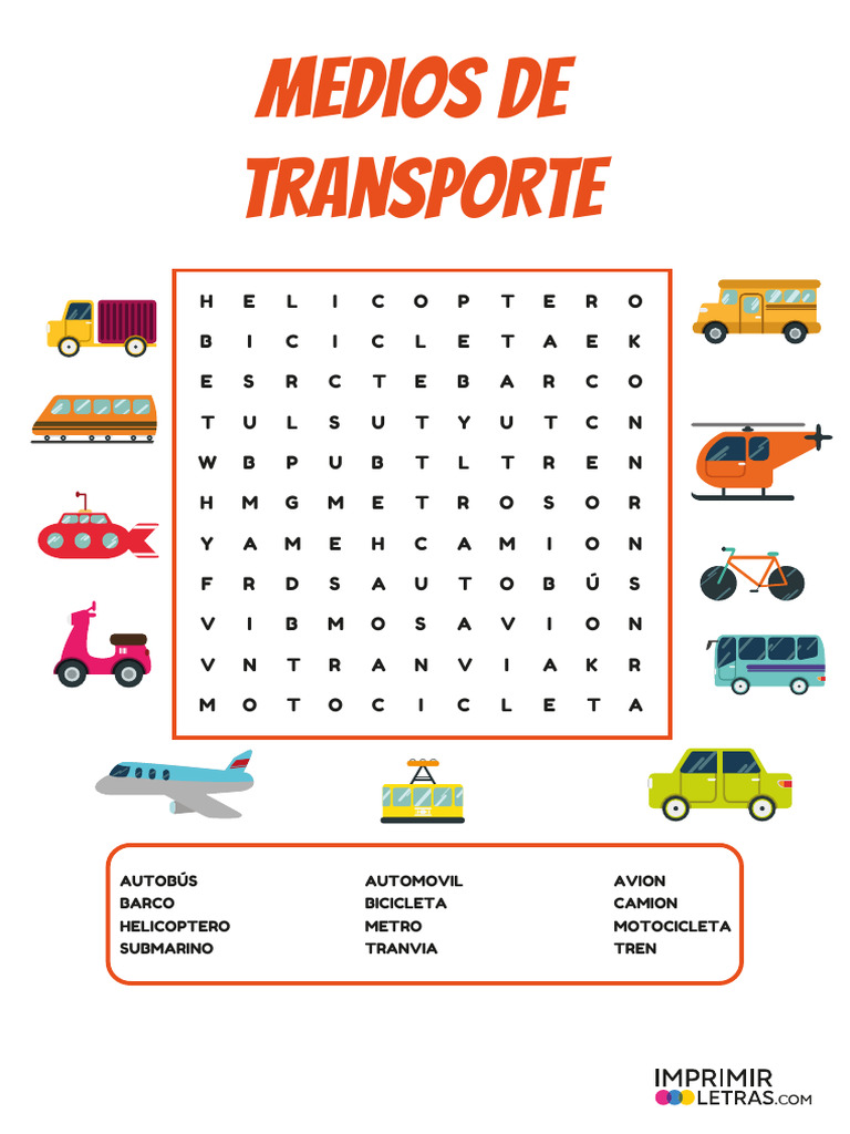 Sopa Letras Transportes | PDF