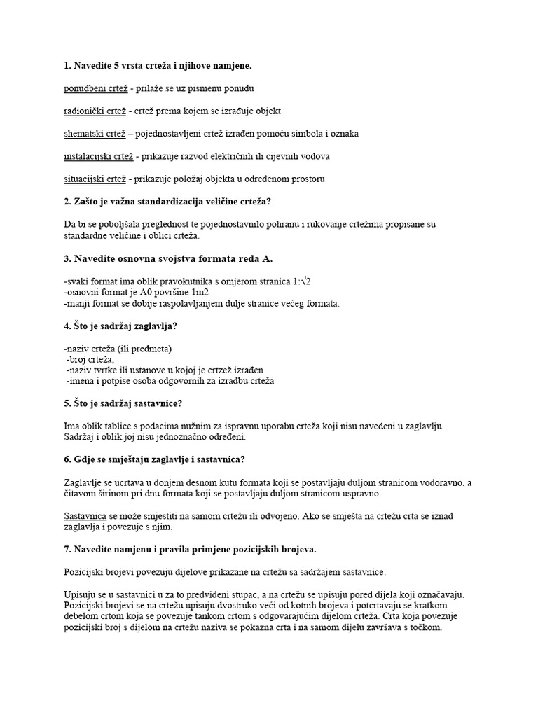 Pitanja 1. Kolokvij | PDF