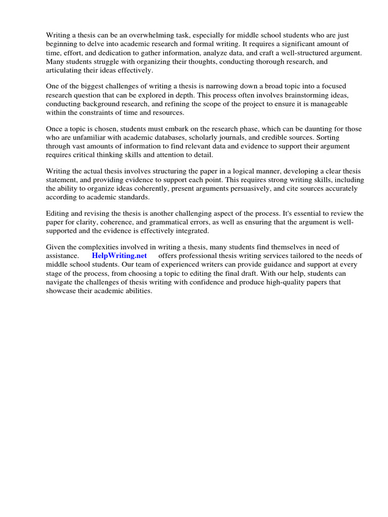 Thesis Activities For Middle School | PDF | Essays | Thesis