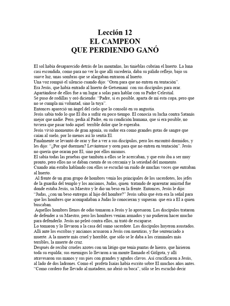 Leccion 12 | PDF | Jesús | Judas Iscariote