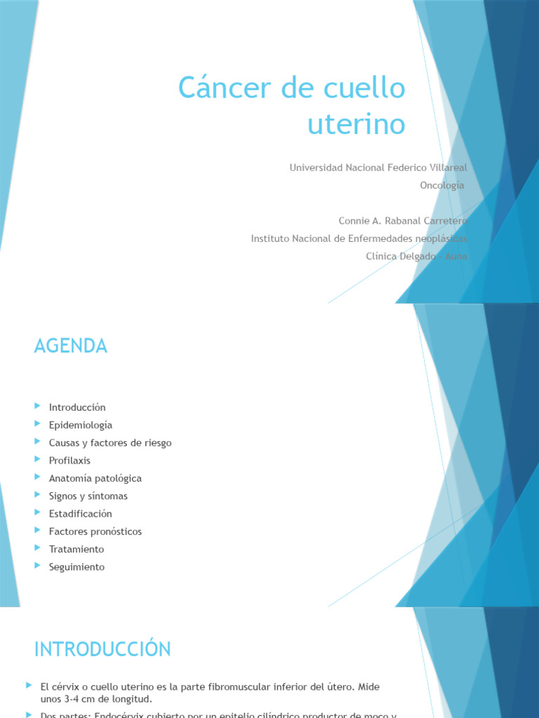 Cáncer de cérvix - Dra. Rabanal | PDF | Cáncer de cuello uterino | Especialidades Medicas