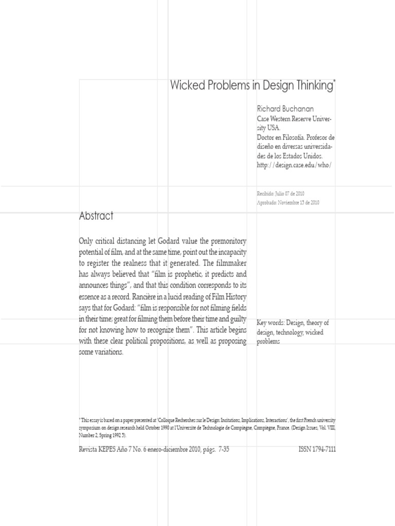 Wicked Problems in Design Thinking | PDF | Thought | Design
