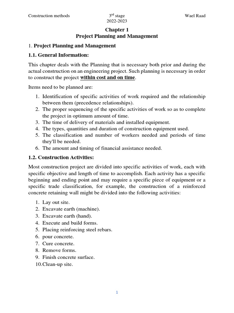 Construction Project Planning Guide | PDF | Concrete | Cost