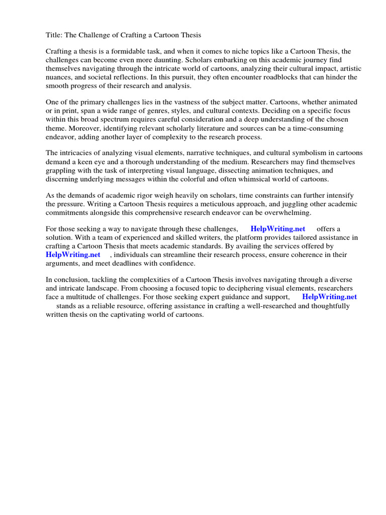 Cartoon Thesis | PDF | Thesis | Animation