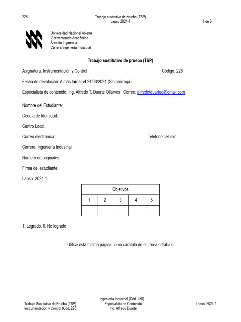 TSP 228 20241 | PDF | Teoría de sistemas | Teoría de control