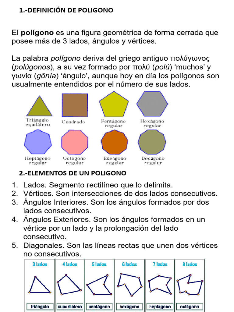 Definición y elementos del polígono | PDF
