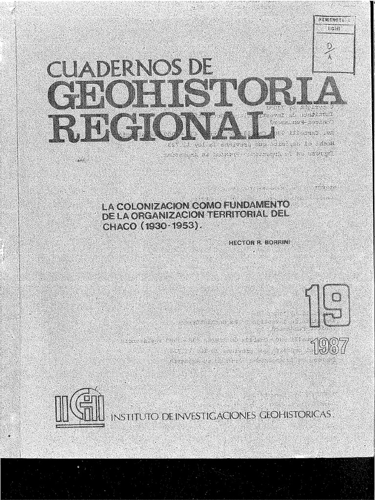 Borrini - La Colonización Como Fundamento de La Organización Del ...