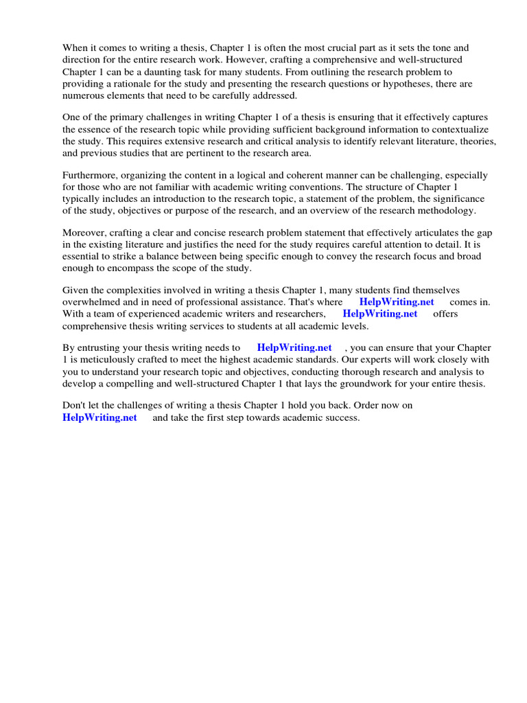 Format Thesis Chapter 1 | PDF | Thesis | Science