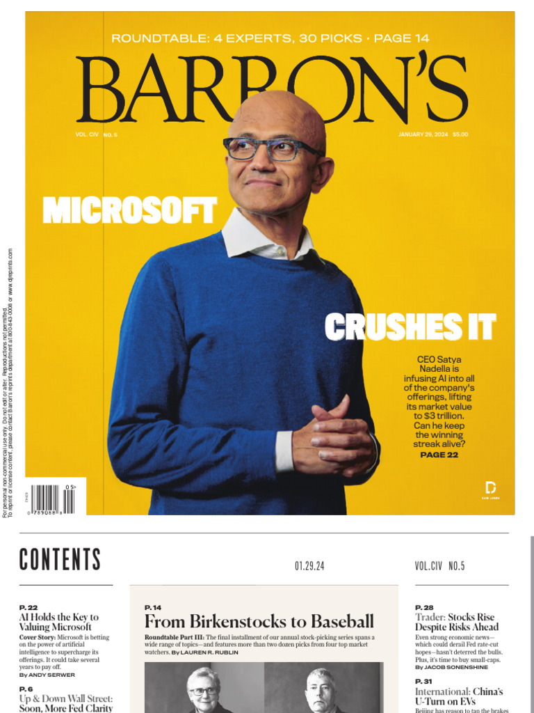 Barrons - January 29 2024 | PDF | Stock Market Index | Exchange Traded Fund