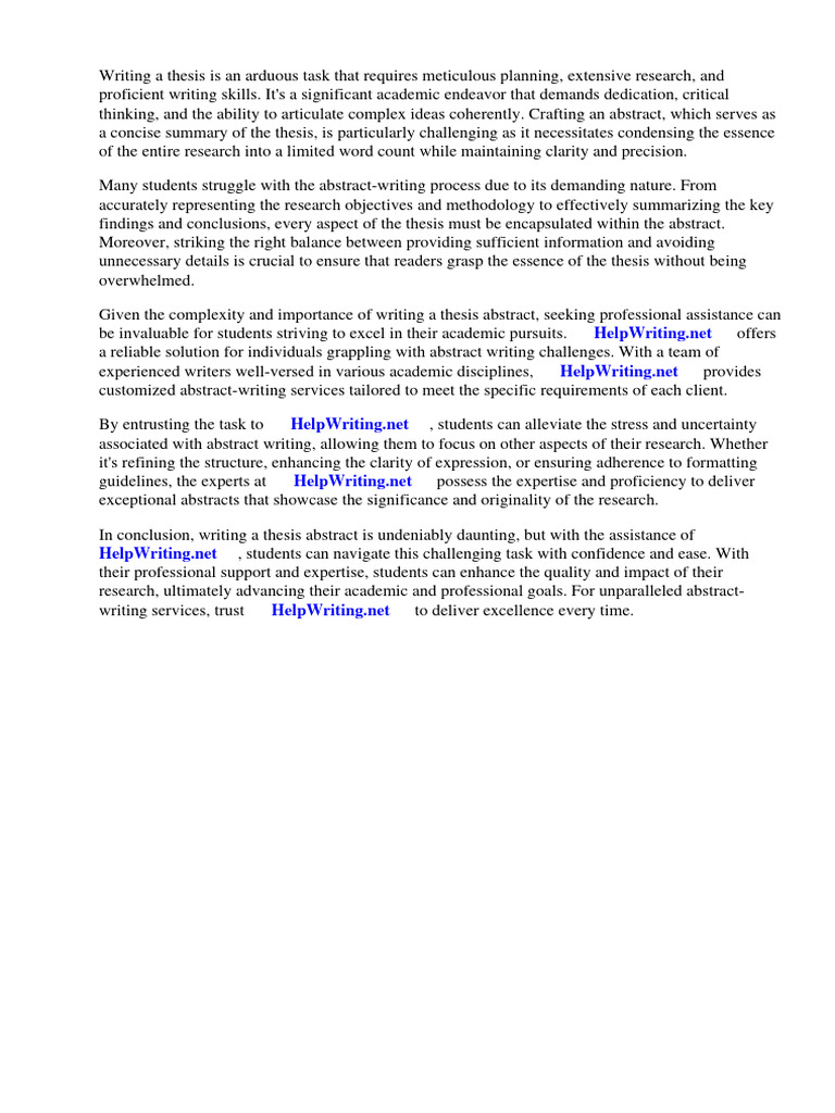 Sample of Abstract in Thesis Writing | PDF | Thesis | Abstract (Summary)