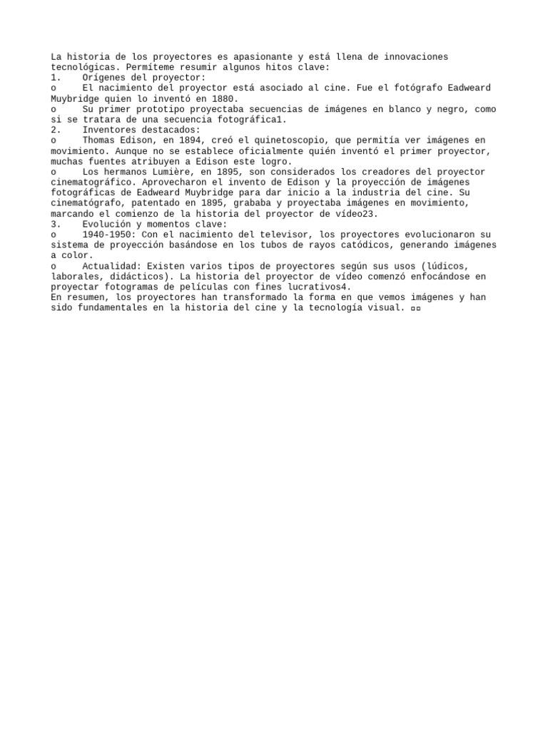 Historia y evolución del proyector | PDF