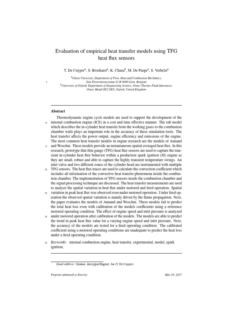 Evaluation of Heat Transfer Models Using TFG Sensors | PDF | Heat Transfer | Heat