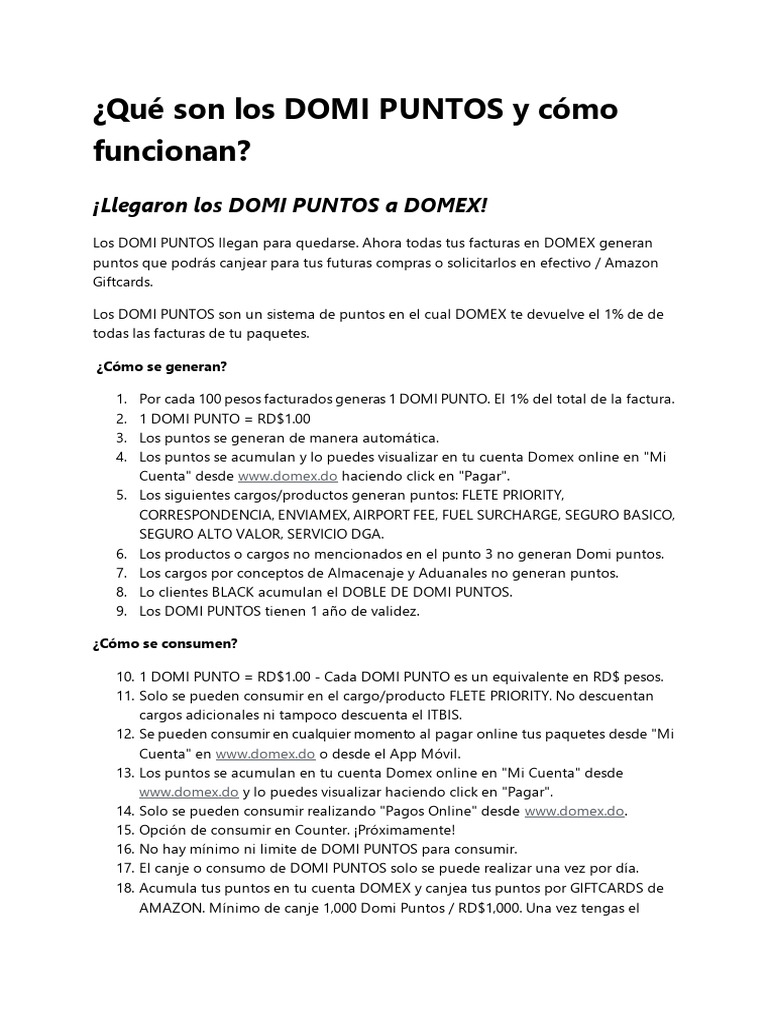 ¿Qué son los DOMI PUNTOS | PDF