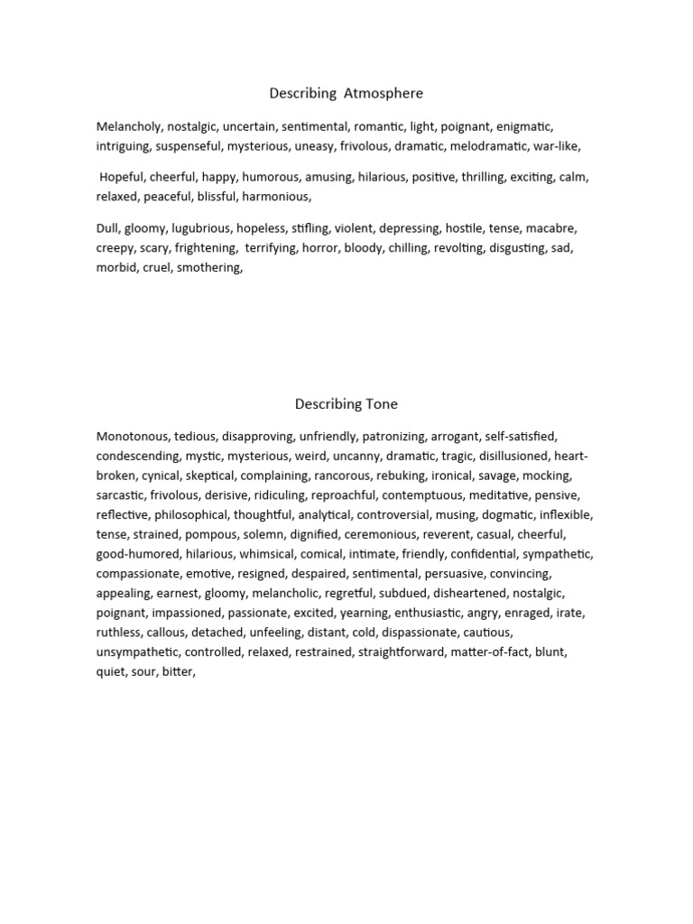 Describing Atmosphere | PDF