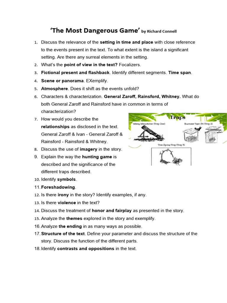 Analyzing Symbols and Themes in "The Most Dangerous Game" | PDF