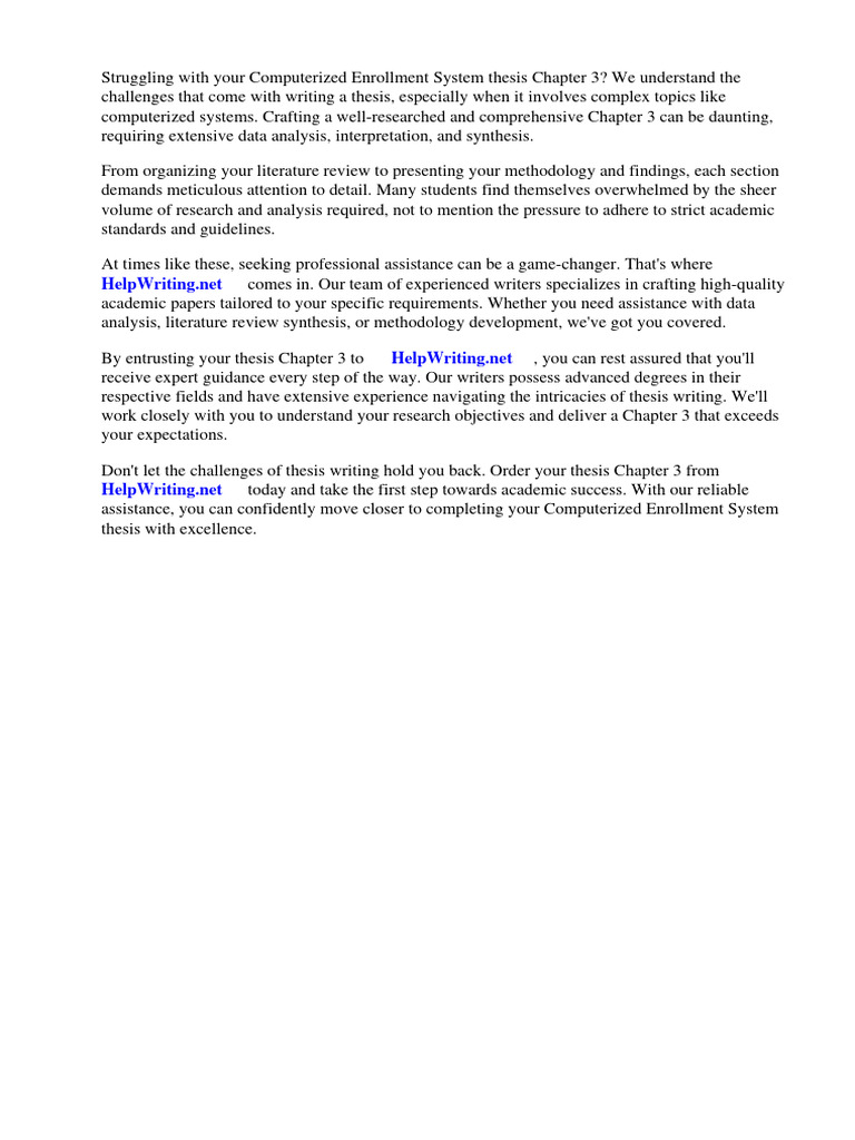Computerized Enrollment System Thesis Chapter 3 | PDF | Databases | Information