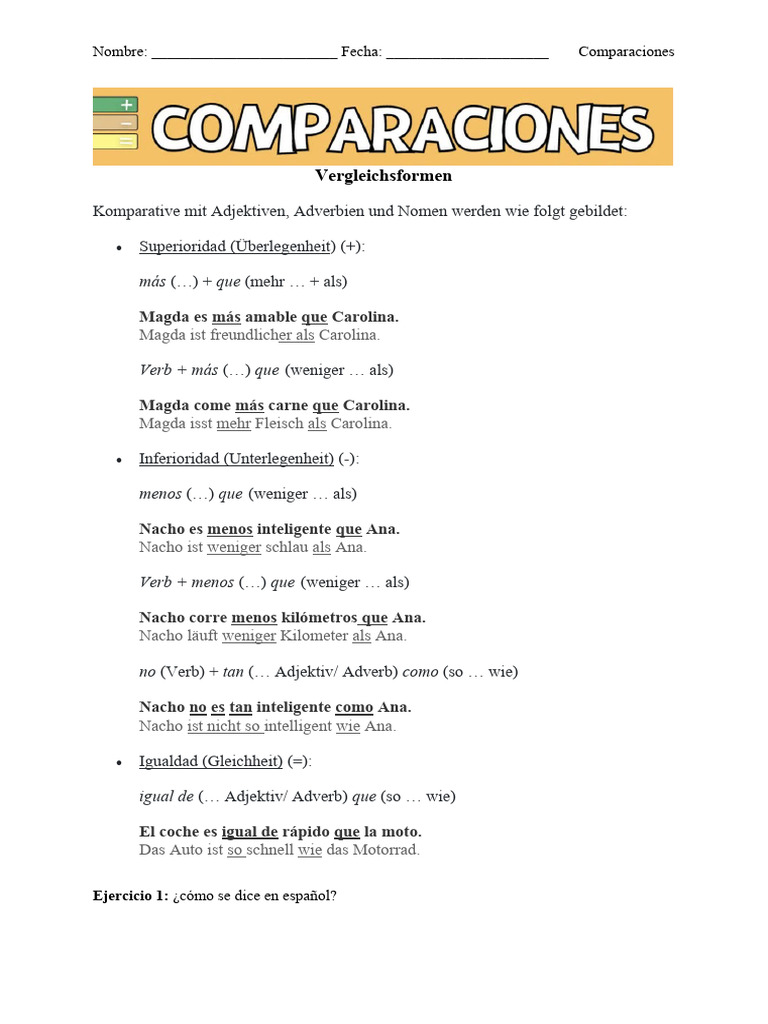 Comparativos 1 | PDF