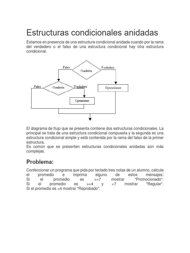 Estructuras condicionales anidadas en python | PDF