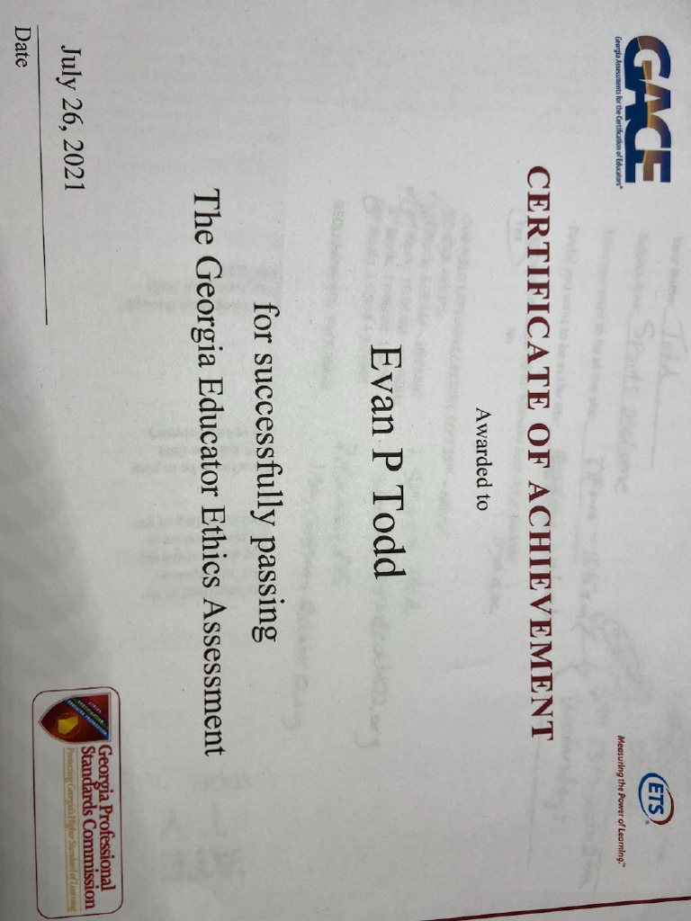 Ethics Certificate 1 | PDF