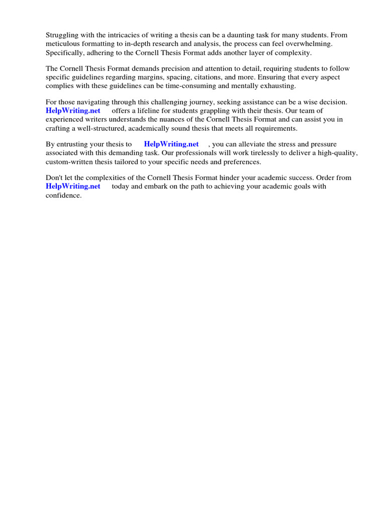 Cornell Thesis Format | PDF | Thesis | Essays