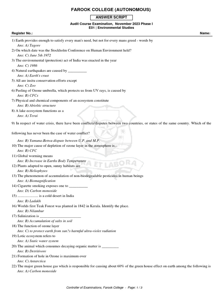 answer_script_20240203085000 | PDF | Natural Environment | Earth