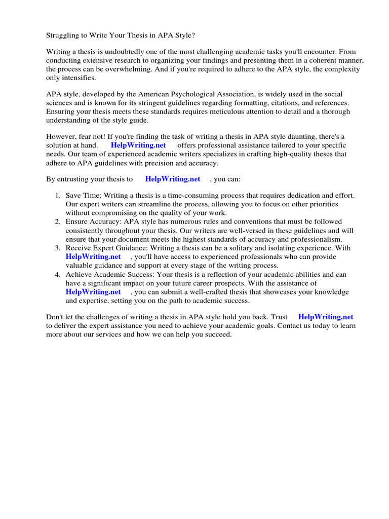 Example Thesis Apa Style | PDF | Apa Style | Thesis