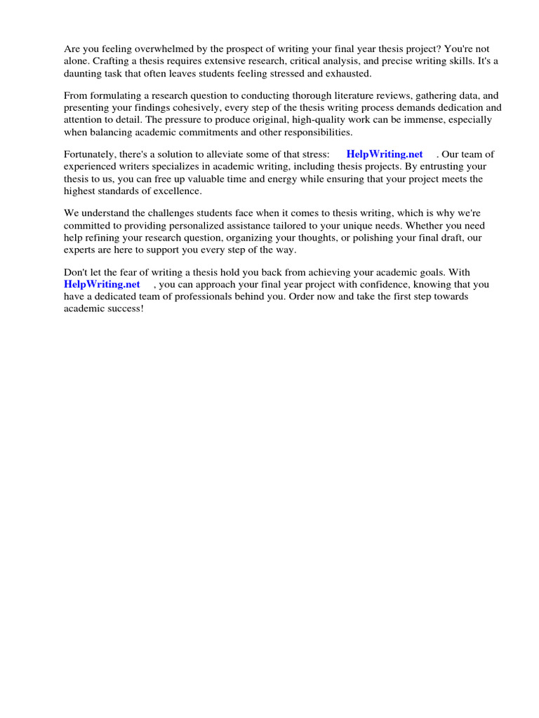 Example Thesis Final Year Project | PDF