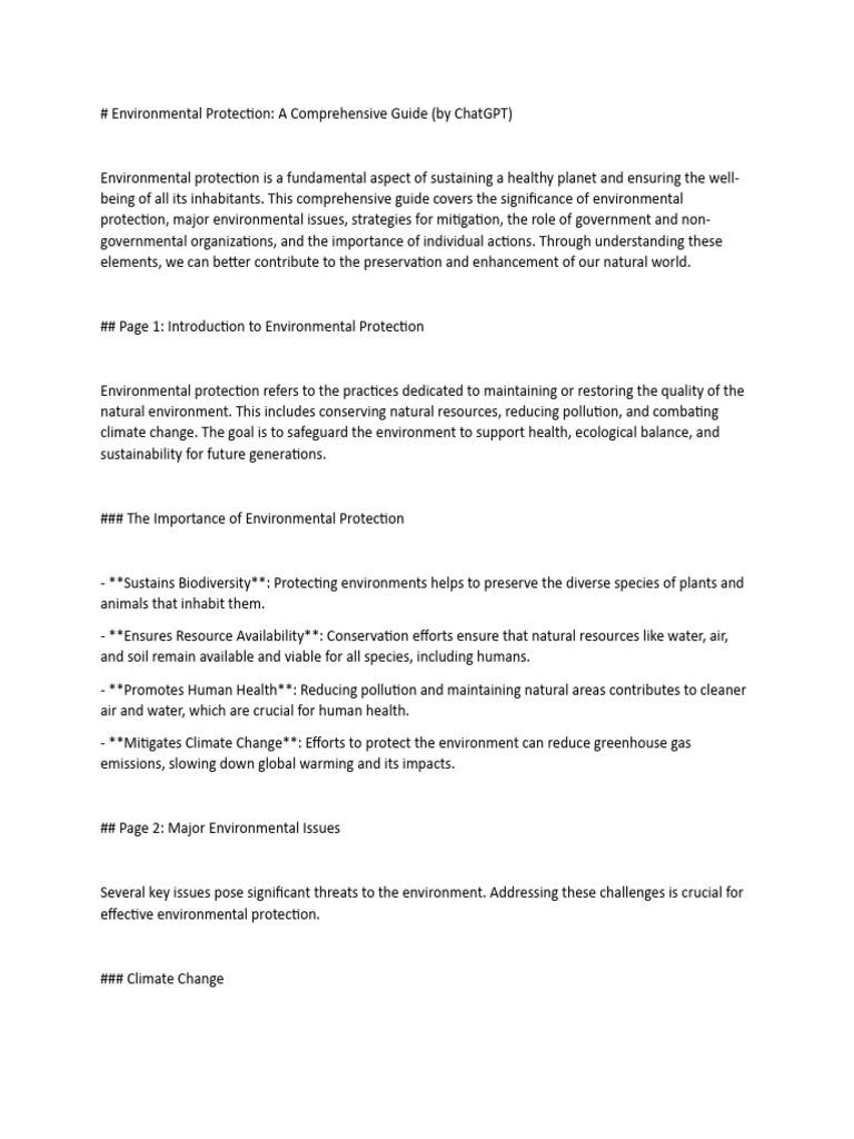 Environmental Protection | PDF | Natural Environment | Environmental ...