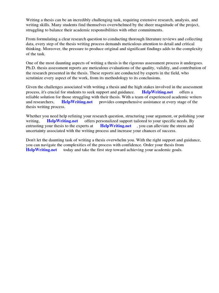 Phd Thesis Assessment Report | PDF | Thesis | Doctor Of Philosophy