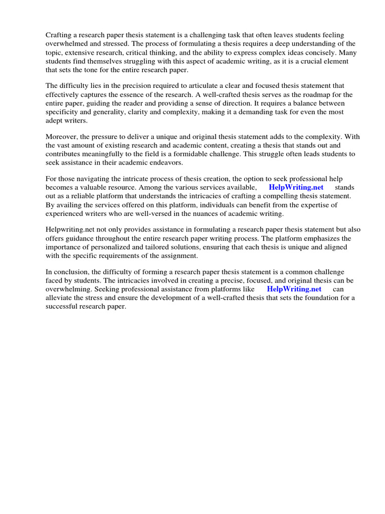 How To Form A Research Paper Thesis Statement | PDF | Essays | Thesis