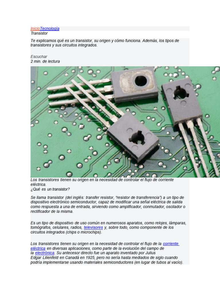 Transis 1 | PDF | Transistor | Circuito integrado